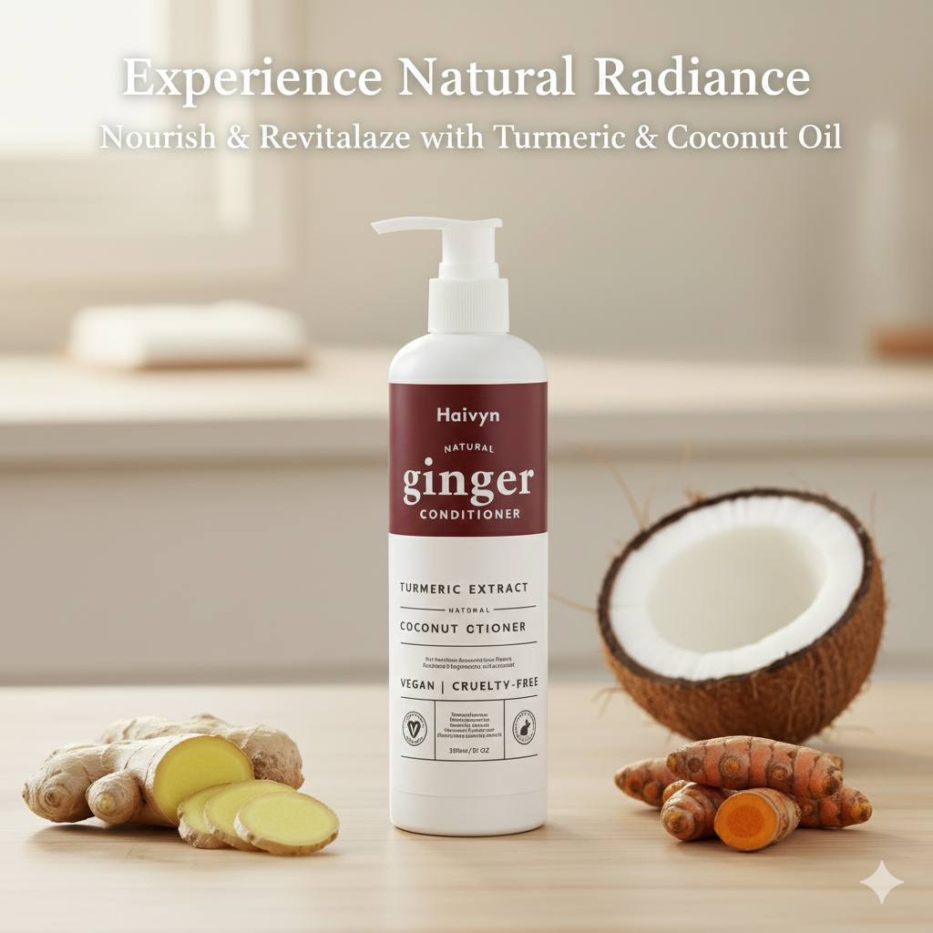 Haivyn Natural Conditioner: Ginger, Turmeric, Coconut Oil, Vegan, 300ml ...